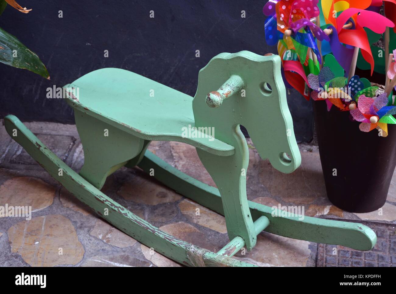 Old wooden rocking horse Stock Photo - Alamy
