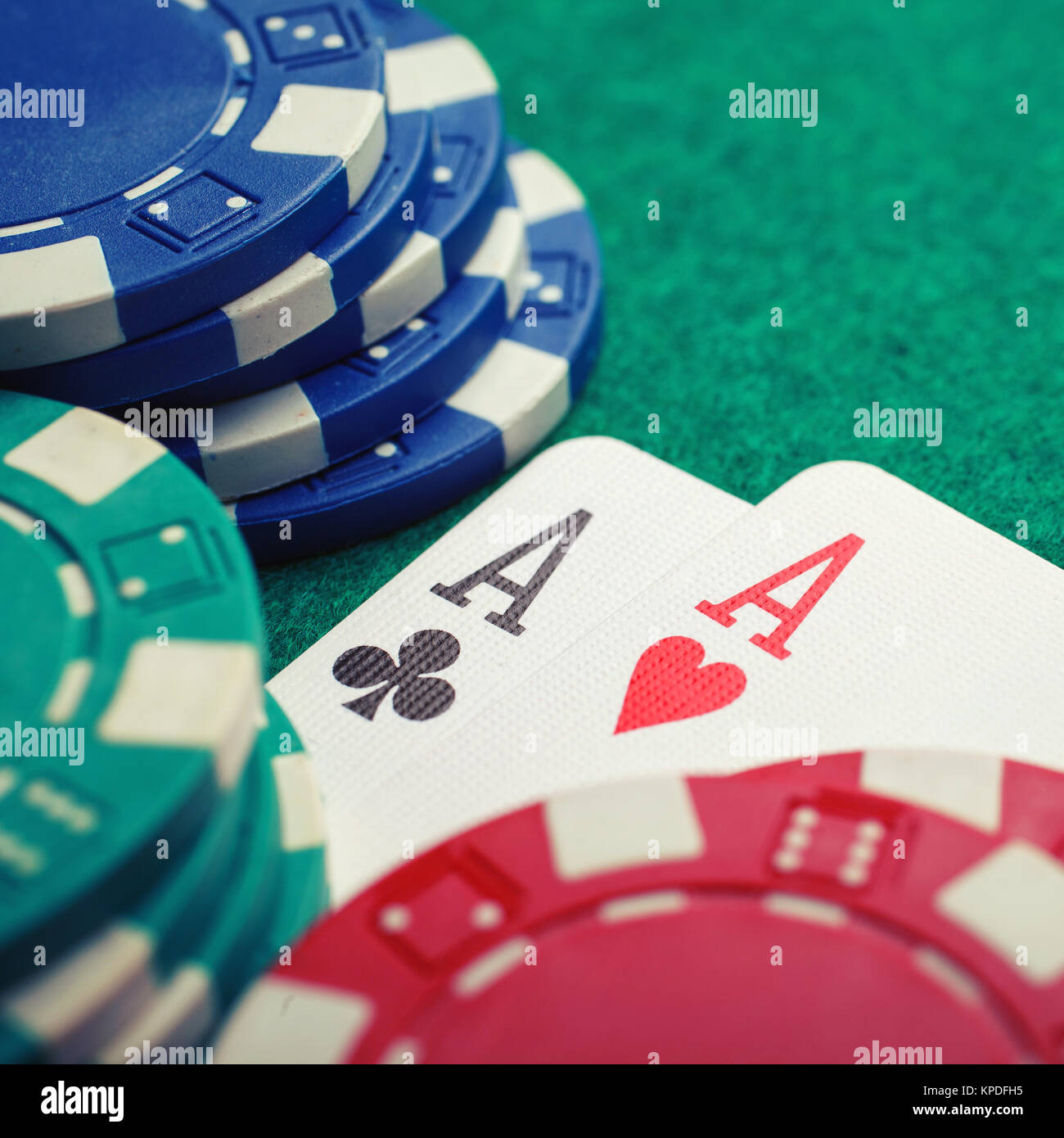 poker two aces Stock Photo - Alamy