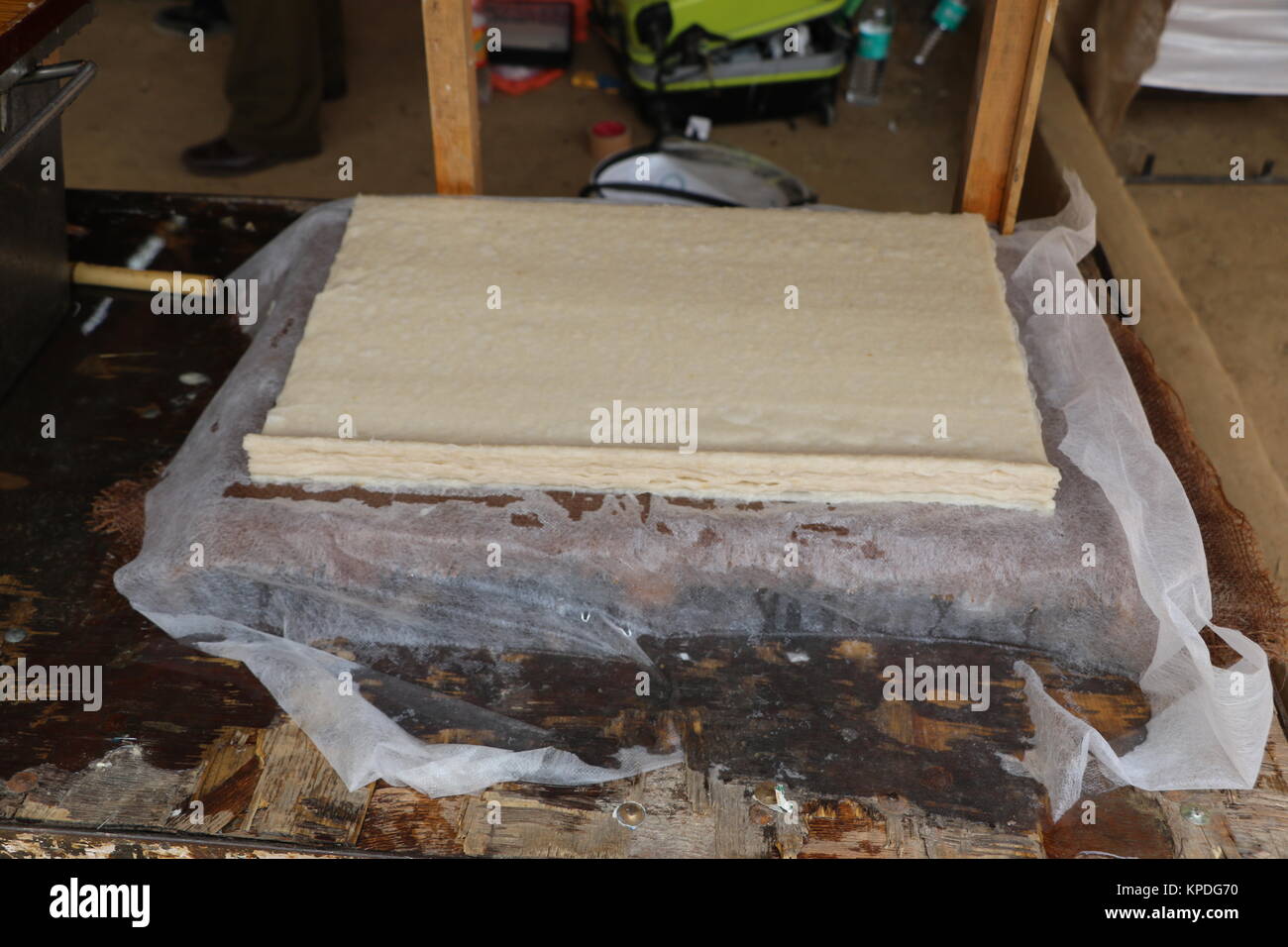 Hand made fresh hemp paper Stock Photo - Alamy