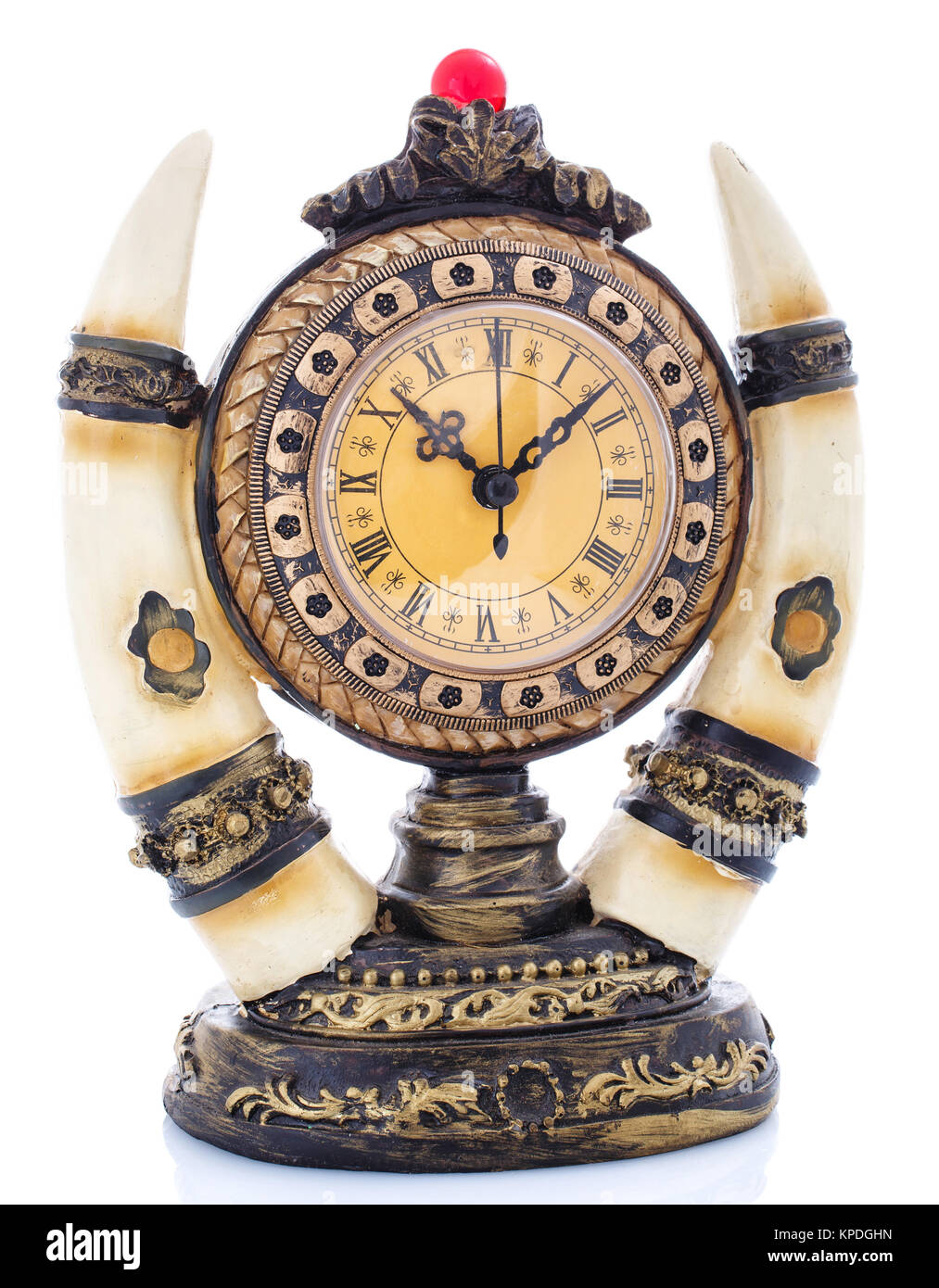 Old antique clock isolated on white Stock Photo - Alamy