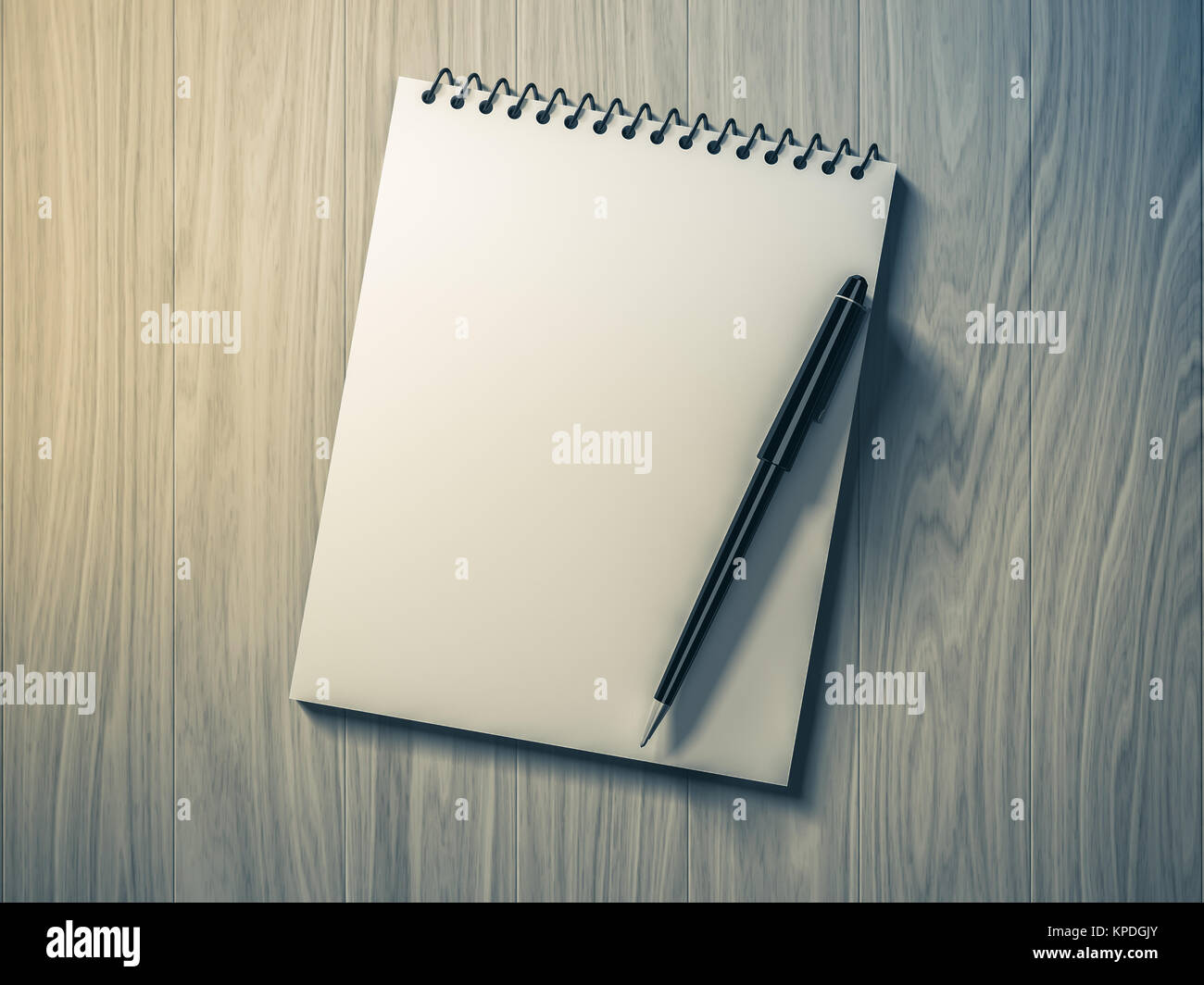 Blank note paper with pen. on wood background Stock Photo - Alamy