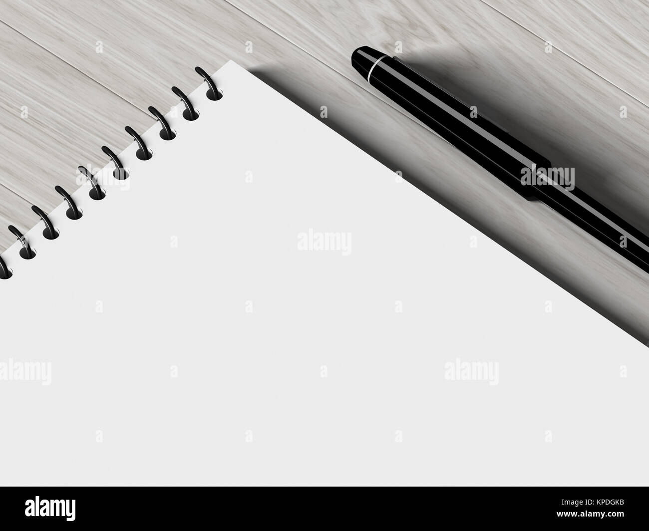 Blank note paper with pen. on wood background Stock Photo - Alamy