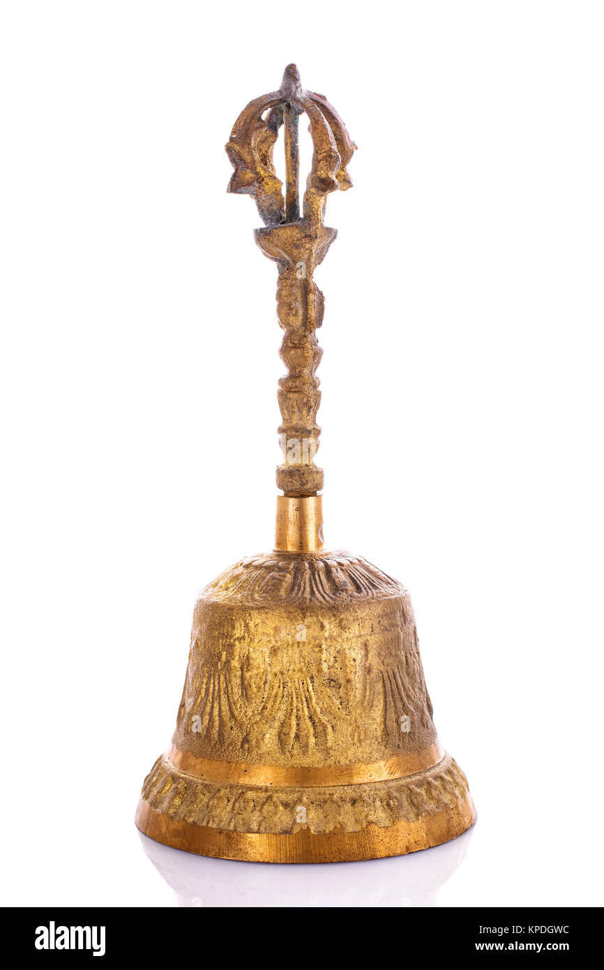 copper bell on a white background Stock Photo - Alamy