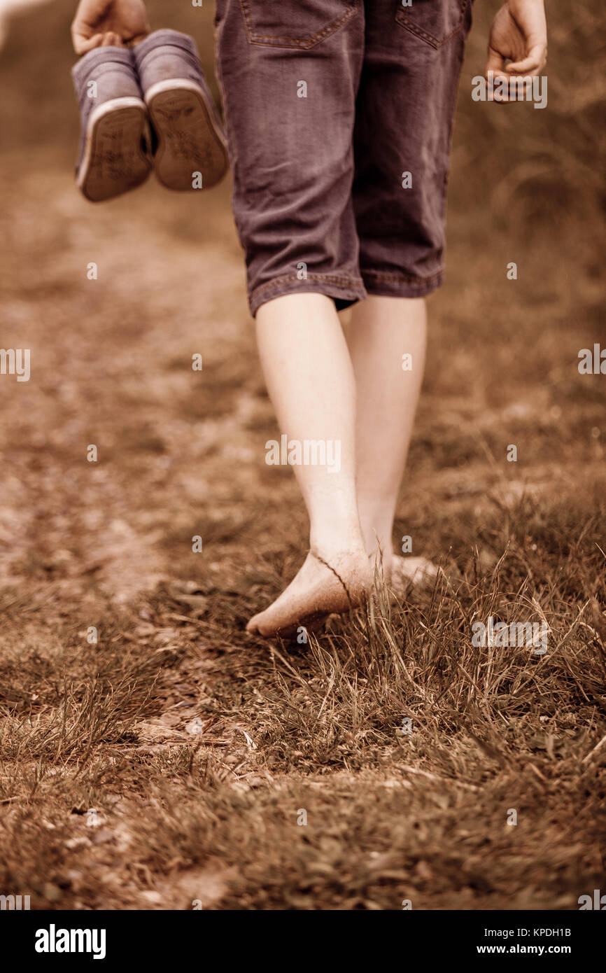 Barefoot Boy Vintage High Resolution Stock Photography and Images - Alamy
