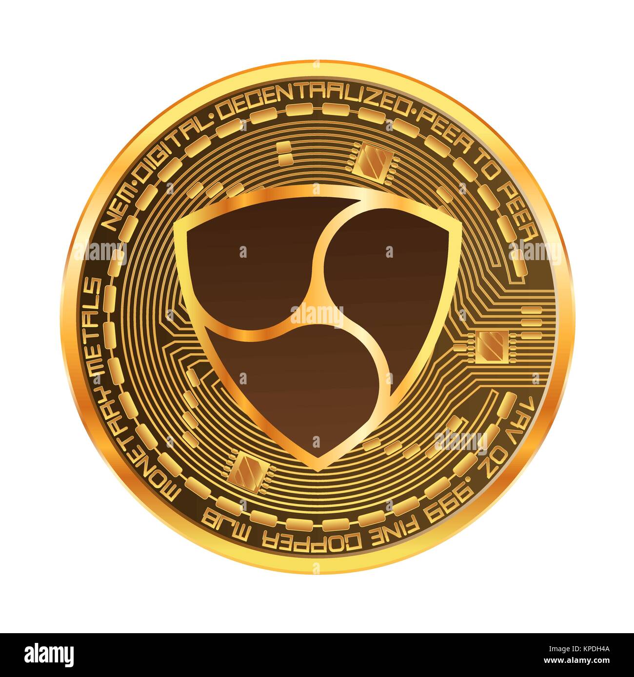 Crypto currency nem golden symbol Stock Vector Image & Art - Alamy