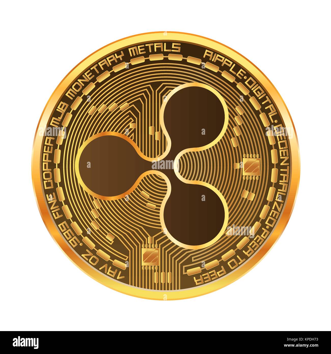 Crypto currency ripple golden symbol Stock Vector Image & Art - Alamy