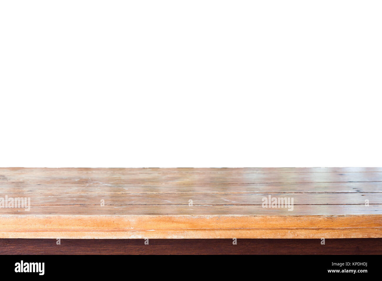 Empty old wooden table top Stock Photo - Alamy