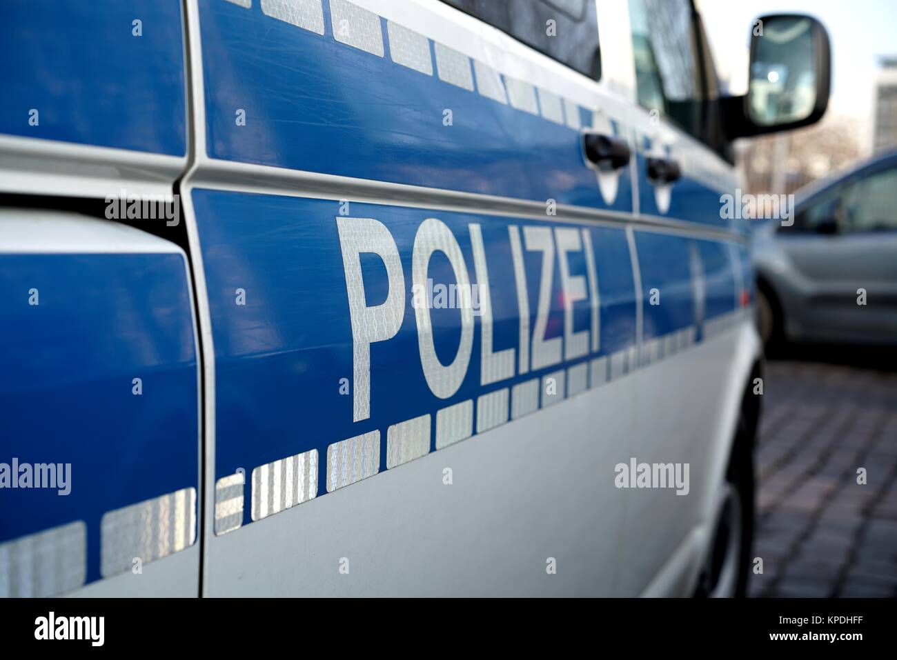 parked police car in downtown magdeburg Stock Photo - Alamy