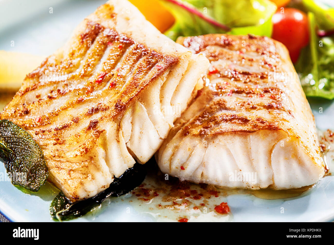 Two delicious fillets of marinated grilled or oven baked pollock or ...