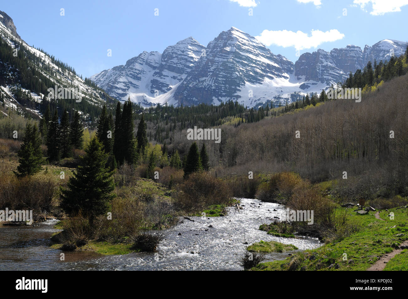 Maroon Creek - Spring time, Maroon Creek, filled with melt-water ...