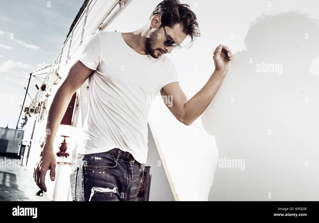 Handsome boy at the sea hi-res stock photography and images - Alamy