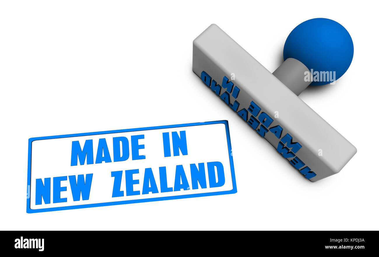 Made in New Zealand Stamp Stock Photo - Alamy