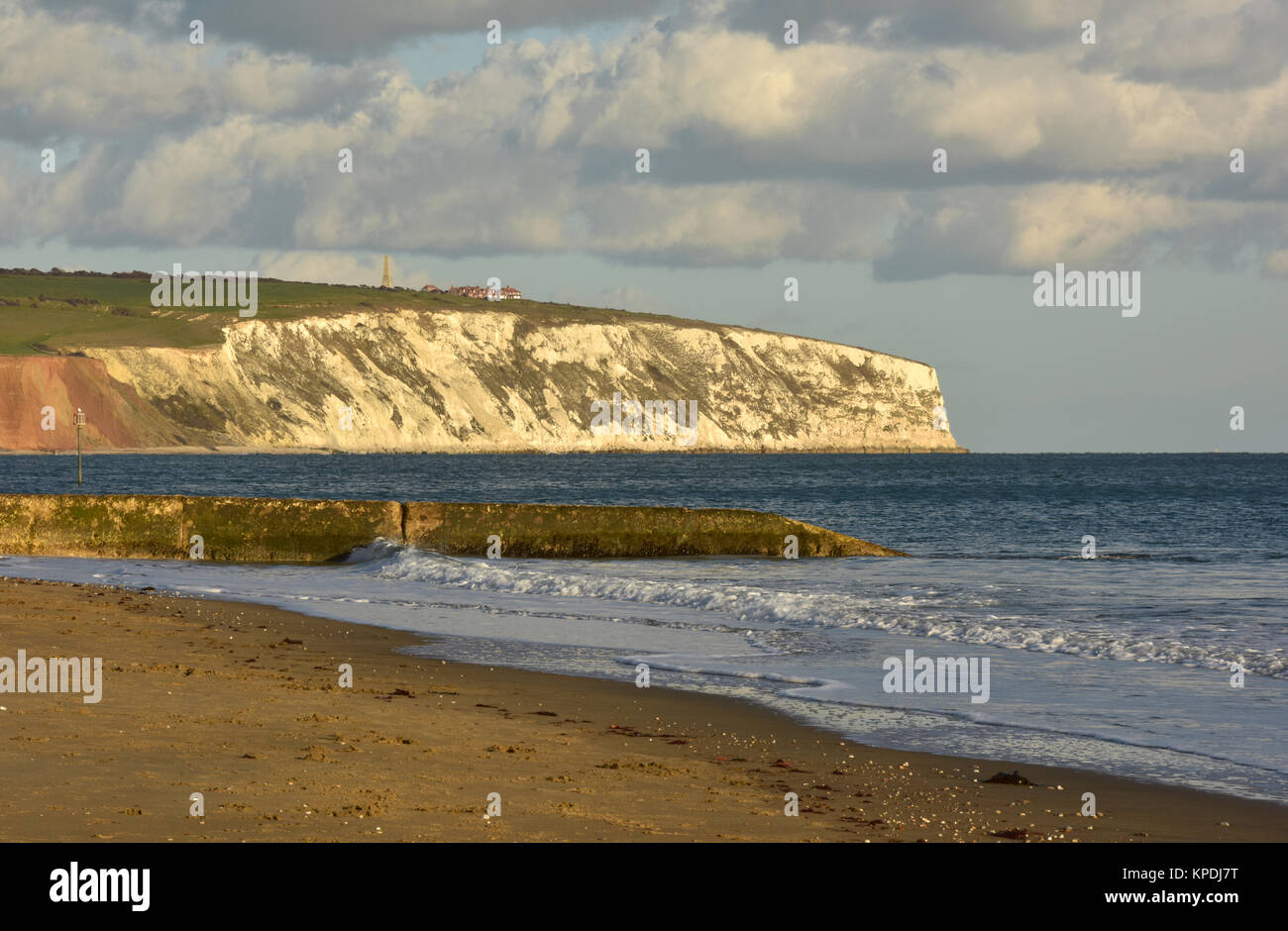 Culver cliff at Sandown on the Isle of Wight in the evening light ...
