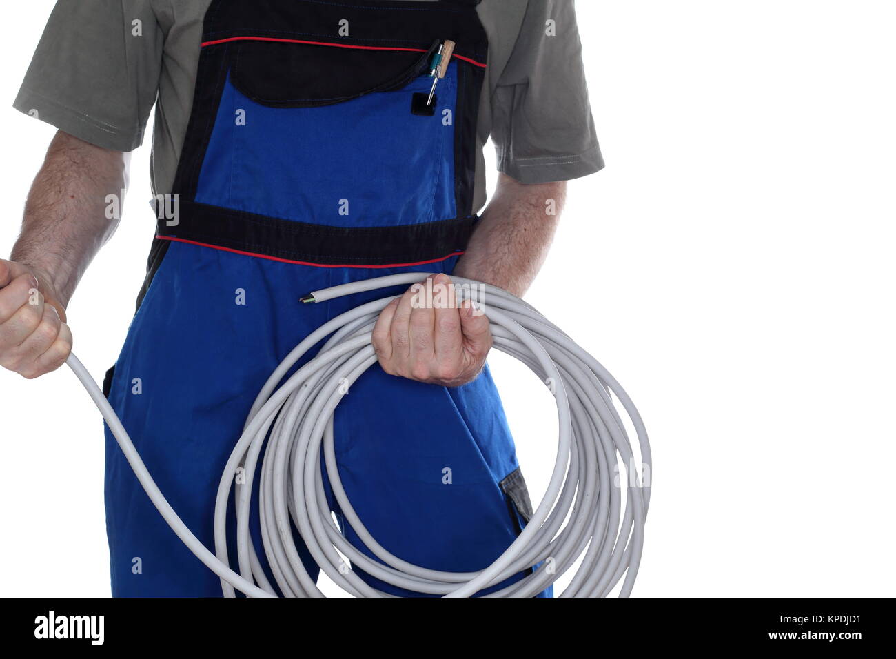 electrician with cables Stock Photo - Alamy