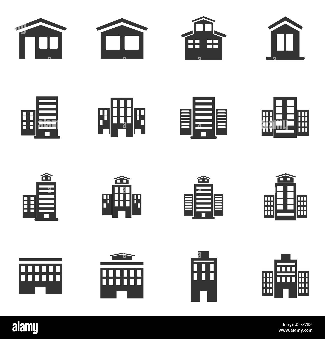 Buildings icons set Stock Photo - Alamy