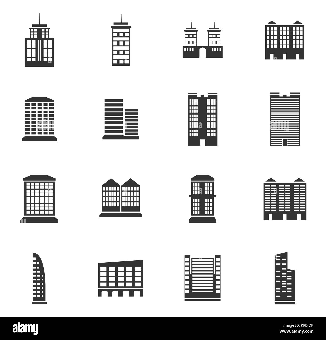 Buildings icons set Stock Photo - Alamy