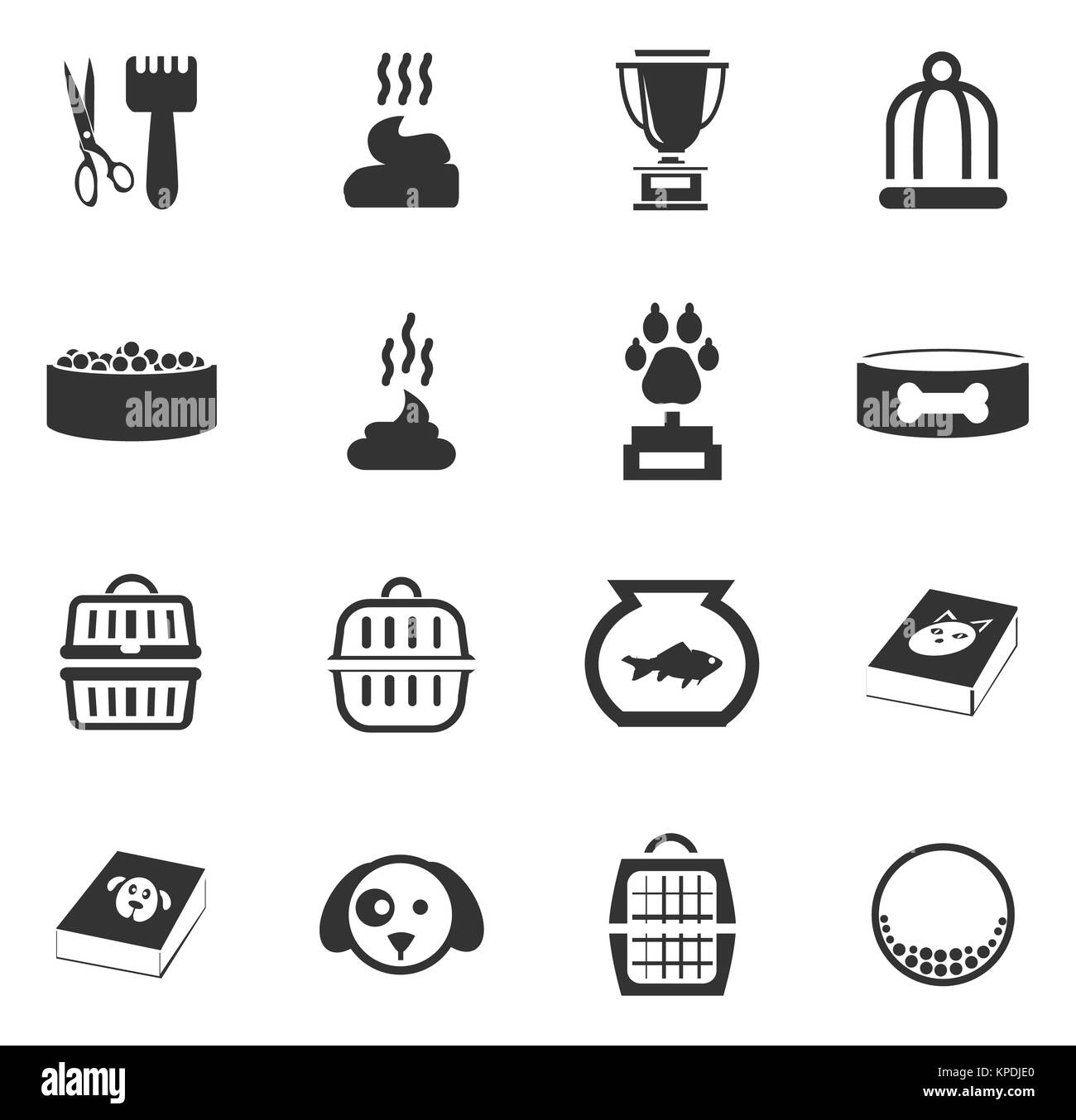 Goods for pets icons set Stock Photo - Alamy