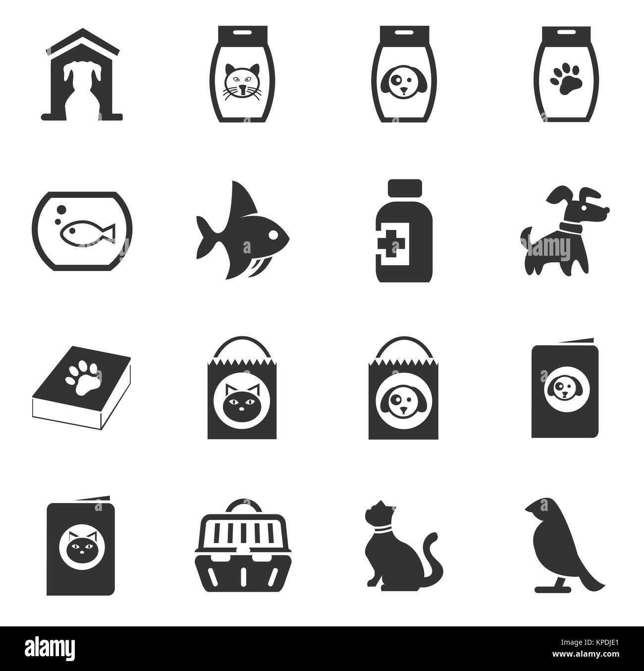 Goods for pets icons set Stock Photo - Alamy