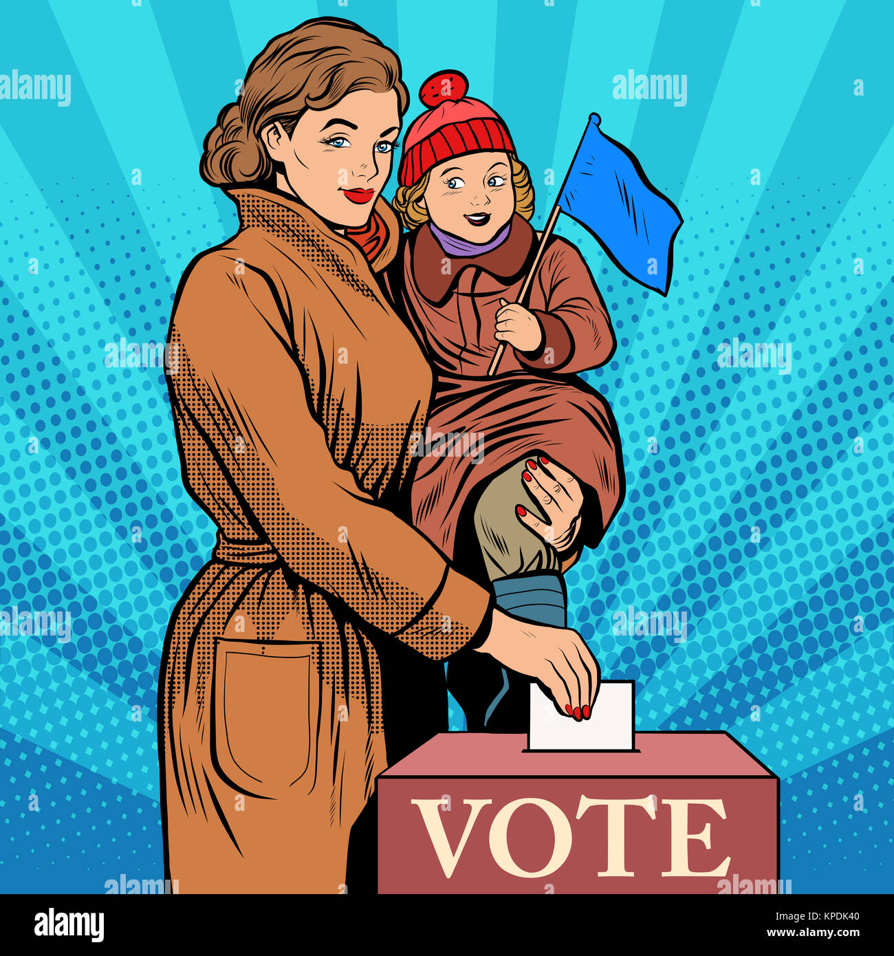 Mother and child women vote in elections Stock Photo - Alamy