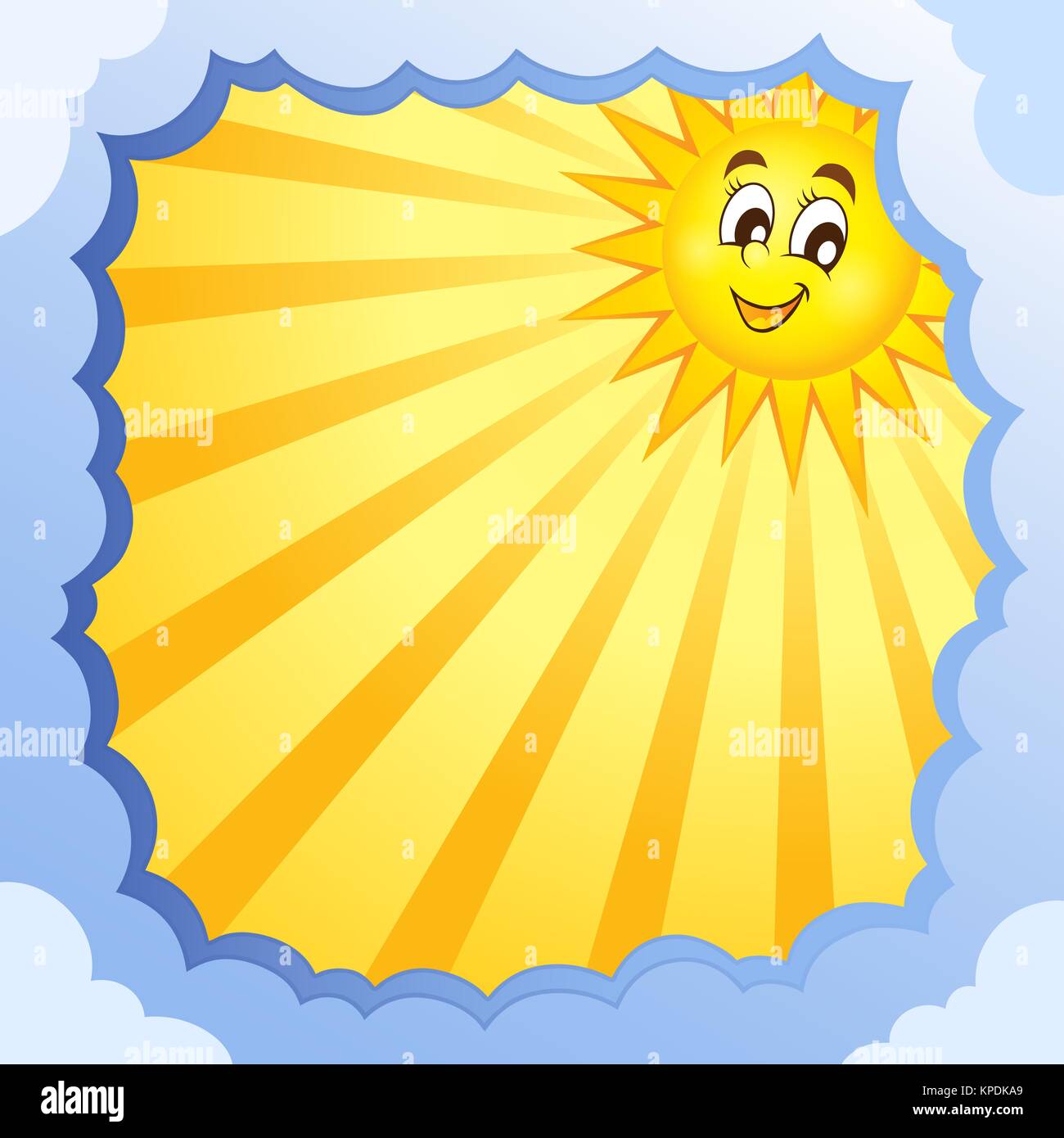 Cloudy frame with summer theme 5 Stock Photo - Alamy