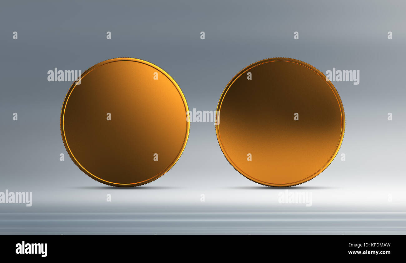 front and back gold coin with background Stock Photo - Alamy