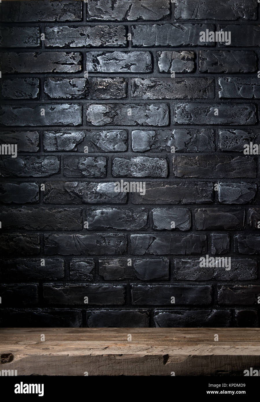 Brick wall and table Stock Photo - Alamy
