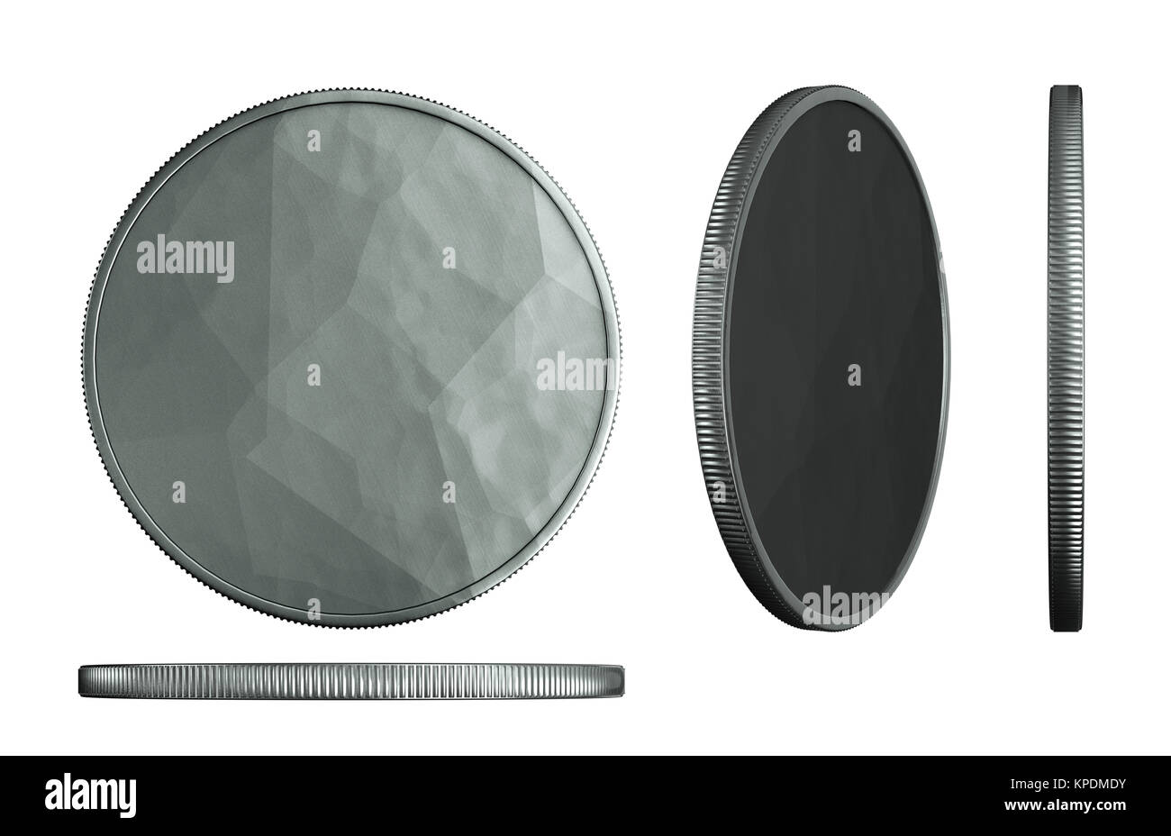 titanium metal coin three dimension Stock Photo - Alamy