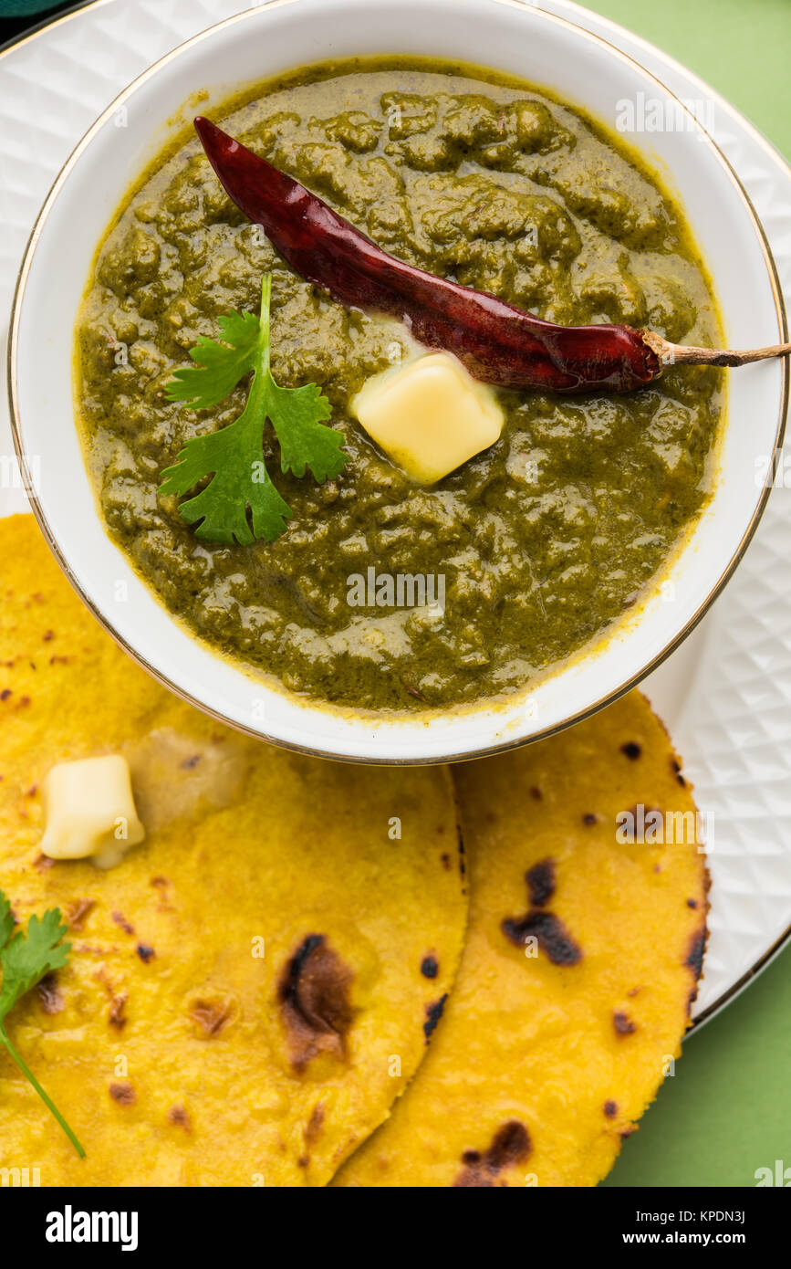 Sarson ka saag with makki ki roti hi-res stock photography and images ...