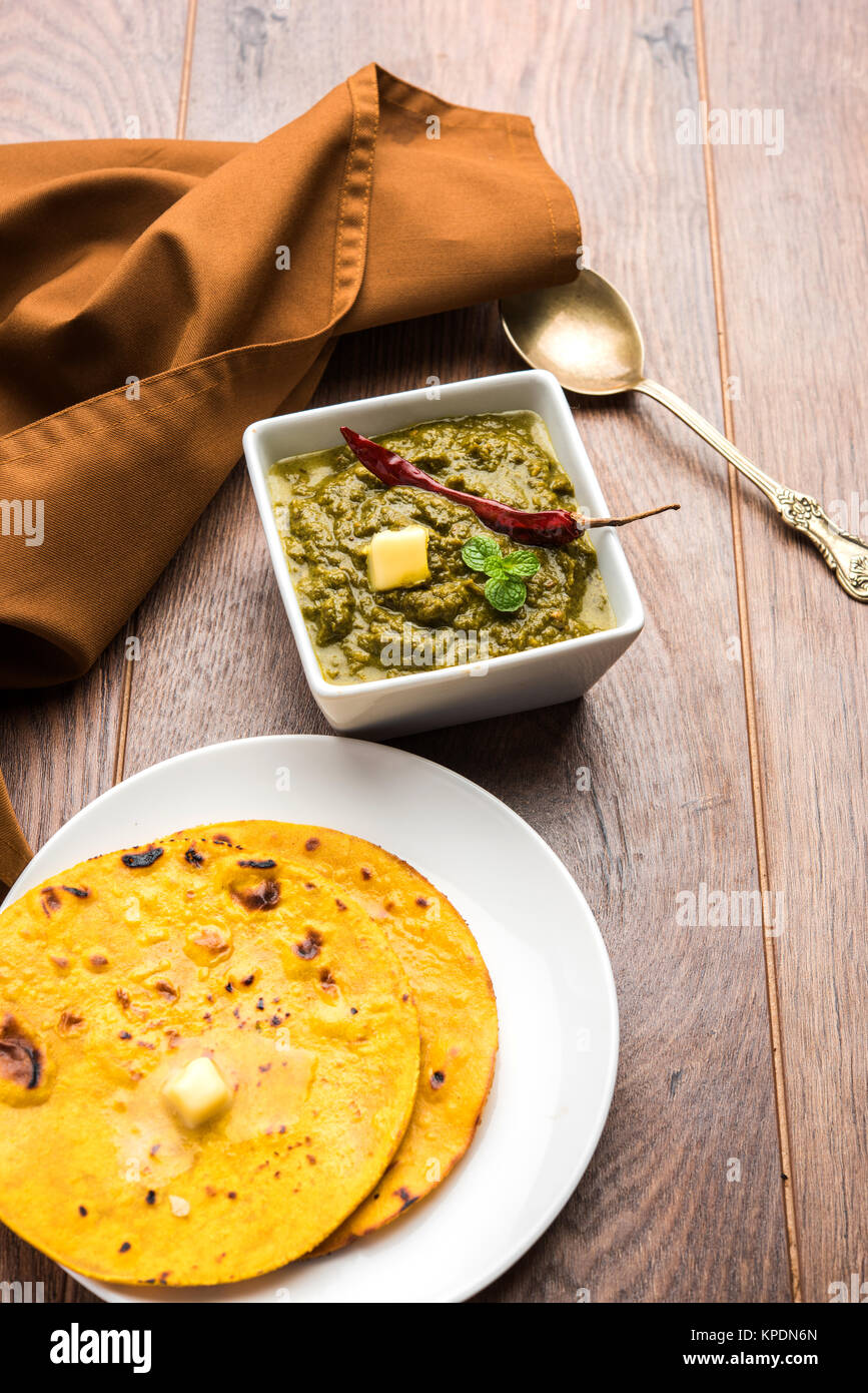 Sarson ka saag with makki ki roti hi-res stock photography and images ...