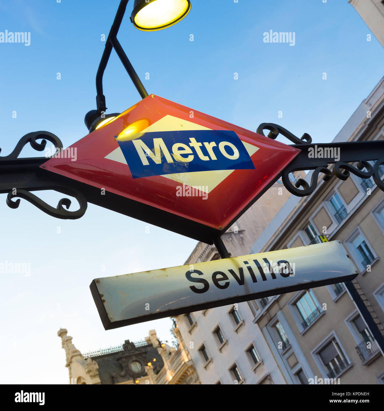 Metro Station Sign in Madrid Spain Stock Photo - Alamy