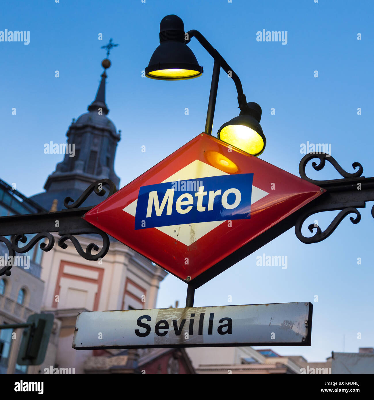 Metro Station Sign in Madrid Spain Stock Photo - Alamy