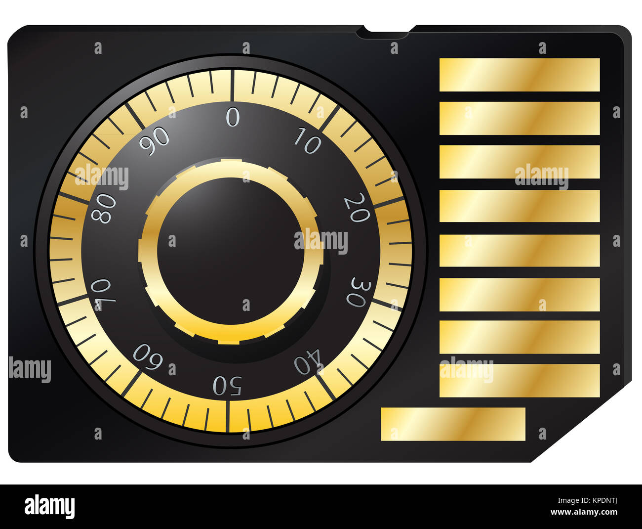 Memory card with code lock vector illustration Stock Photo - Alamy
