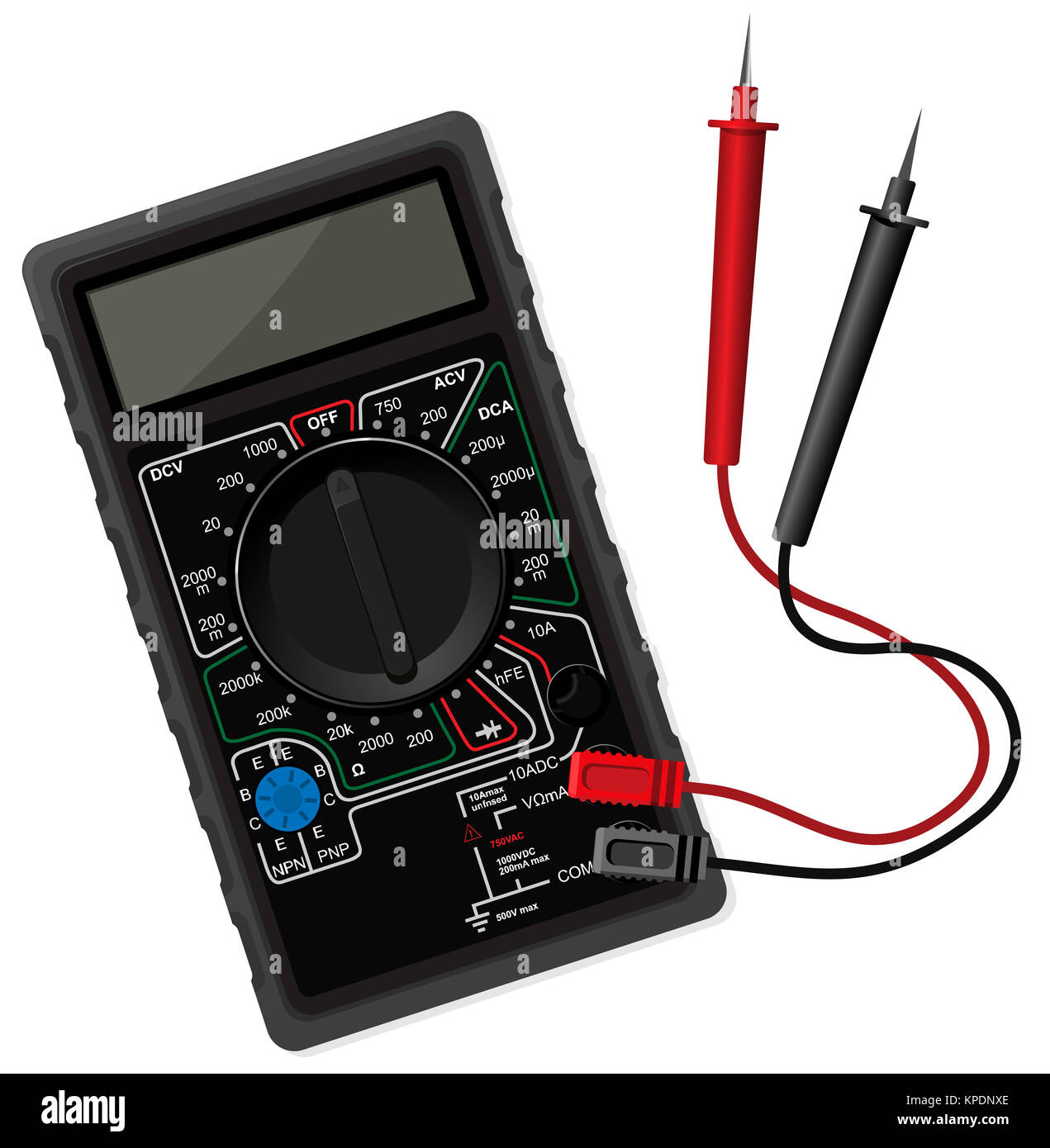 Digital black multimeter vector illustration Stock Photo - Alamy