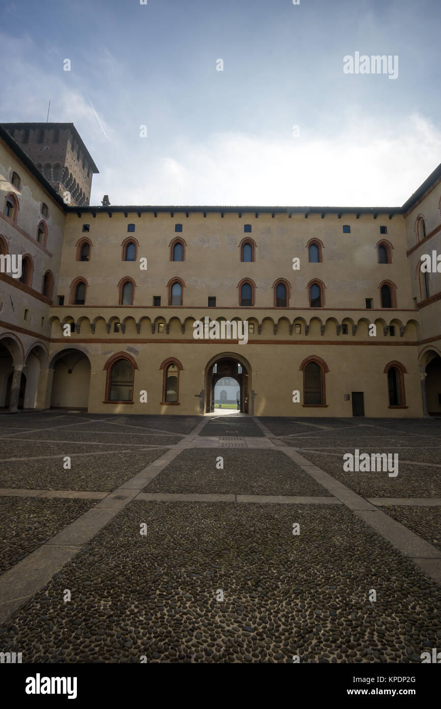Castle Sforzesco courtyard Stock Photo - Alamy