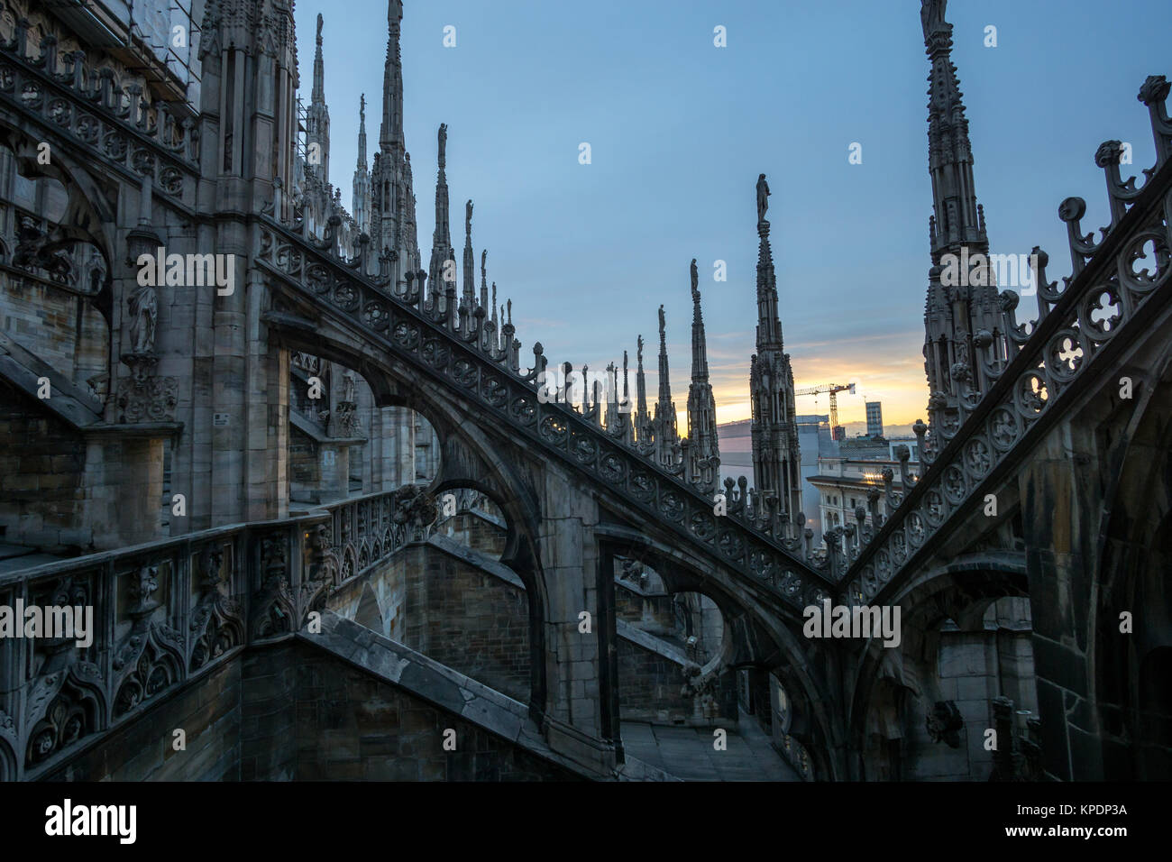 Milan Duomo rooftop Stock Photo - Alamy
