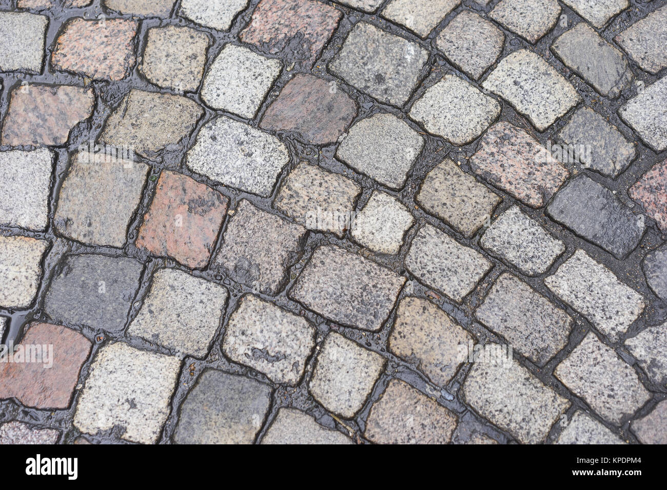 Wet Cobblestone texture Background Stock Photo - Alamy
