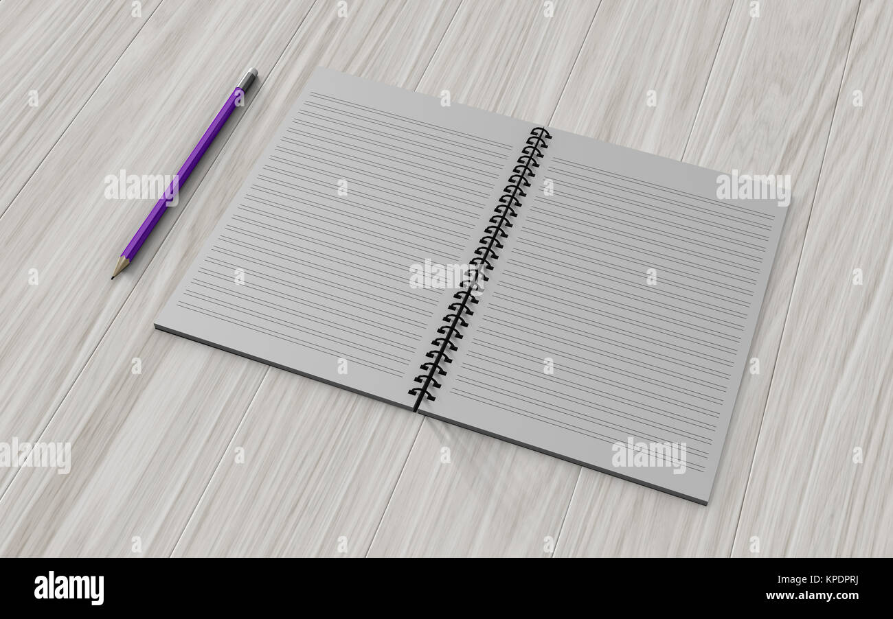 Blank note paper with pencil. on wood background Stock Photo - Alamy