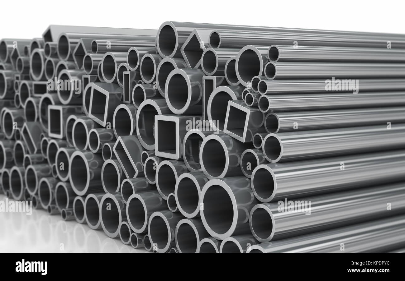 Stack of steel pipes Stock Photo - Alamy