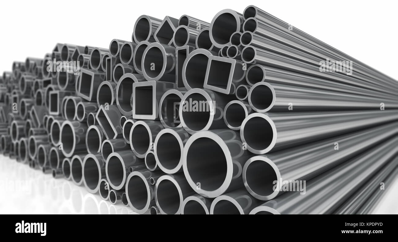 Stack of steel pipes Stock Photo - Alamy