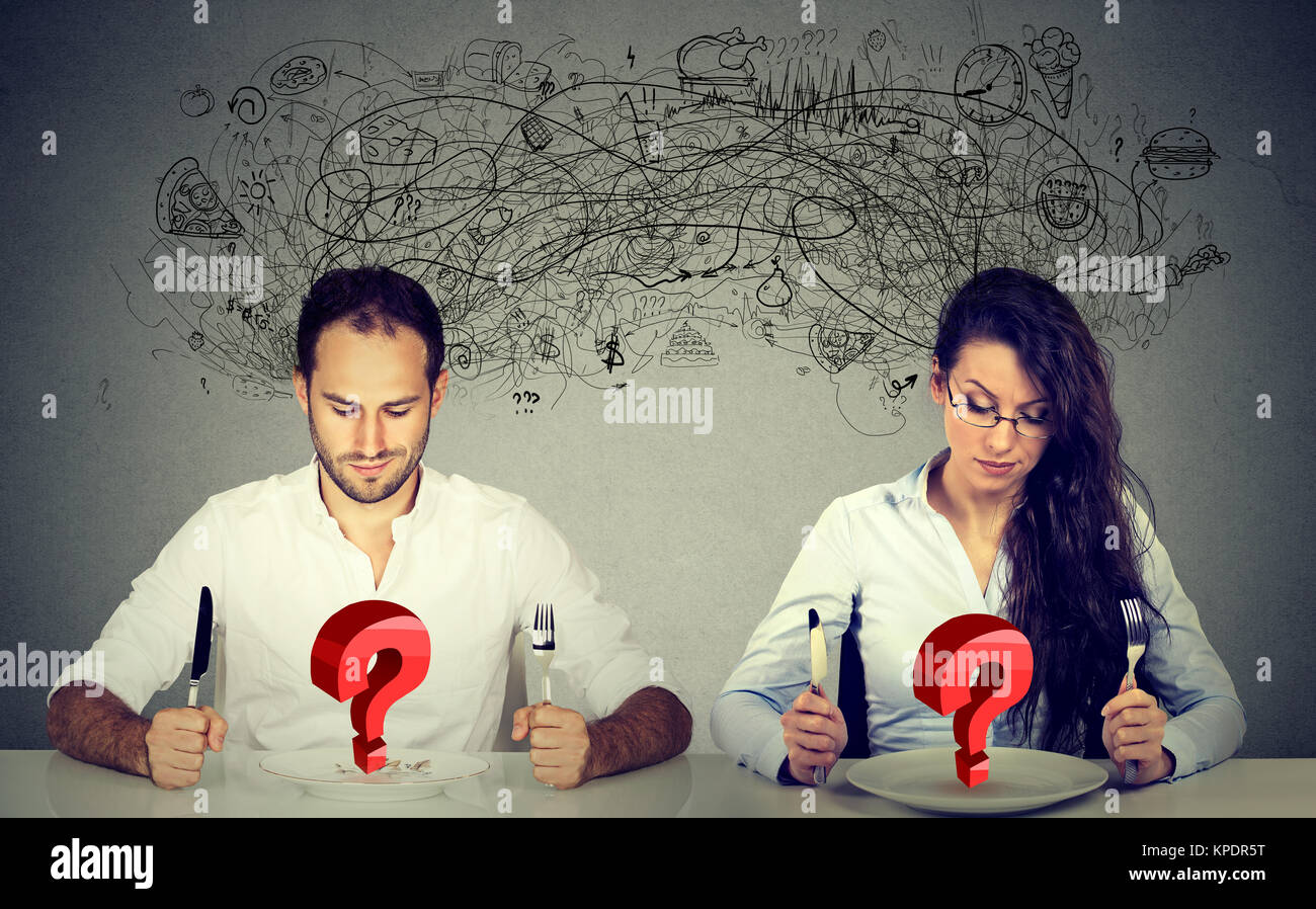 Diet plate empty man woman hi-res stock photography and images - Alamy