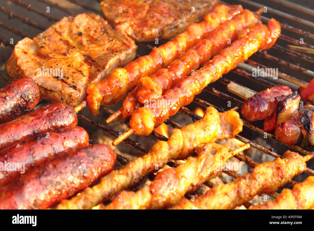 grilling typical german Stock Photo - Alamy