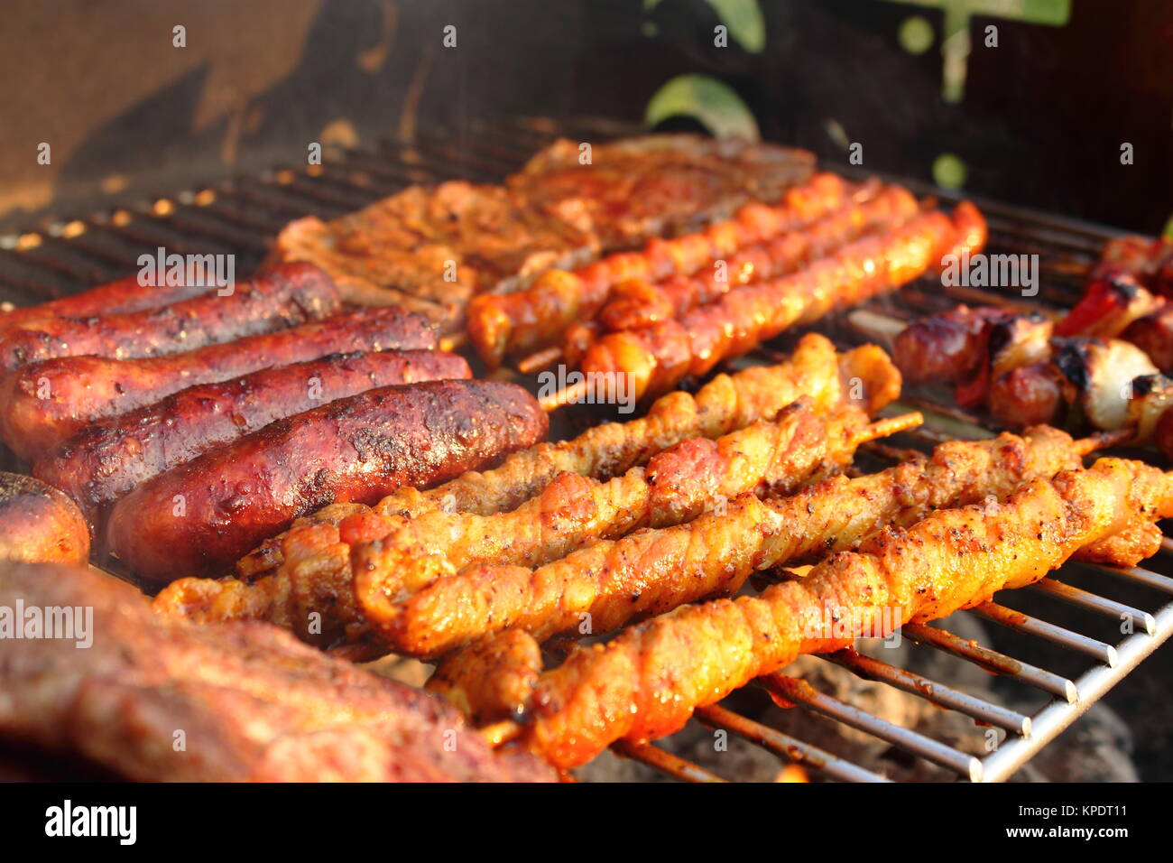 grilling typical german Stock Photo - Alamy
