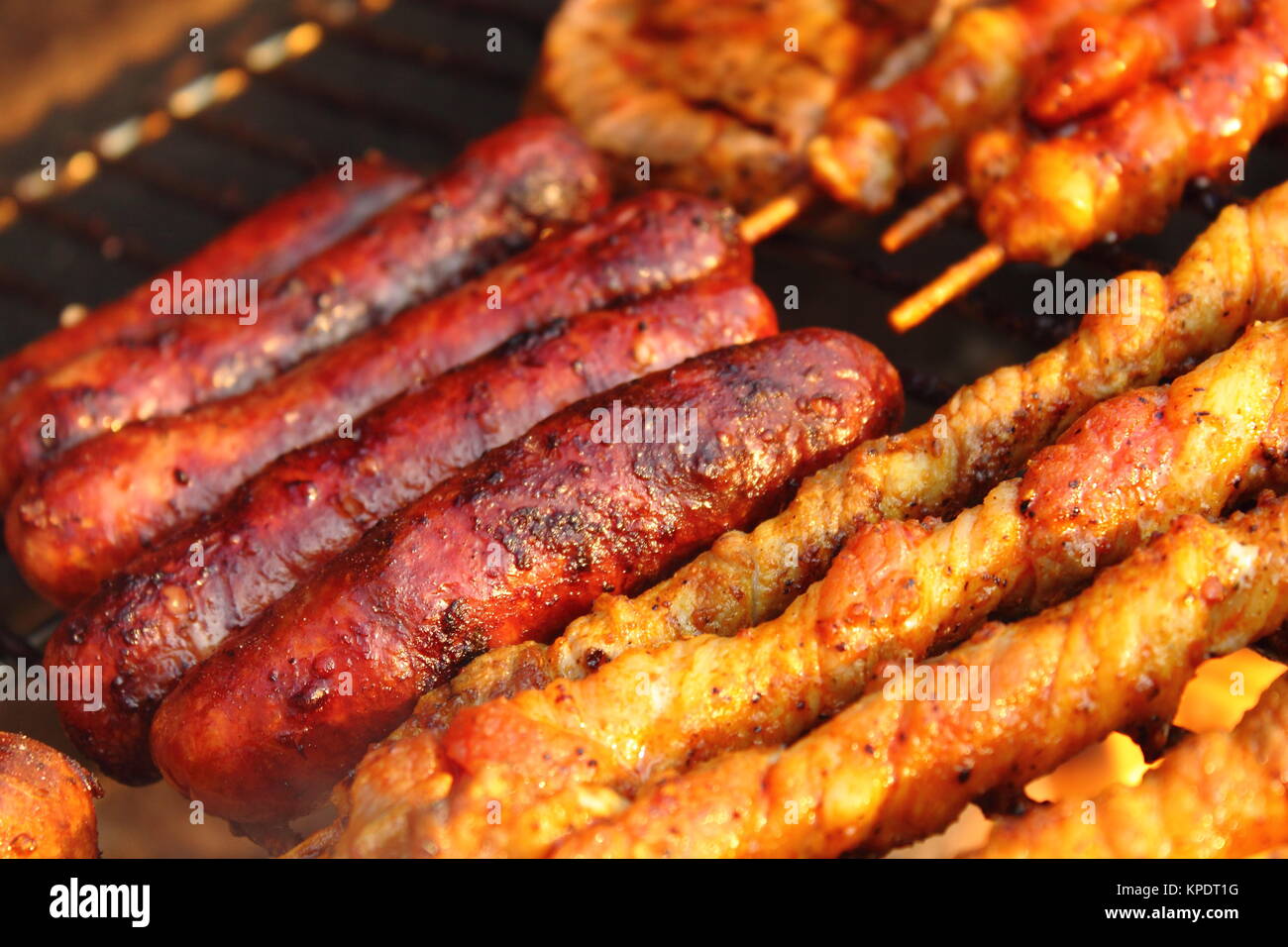 grilling typical german Stock Photo - Alamy
