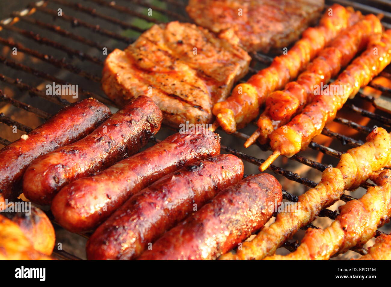 grilling typical german Stock Photo - Alamy