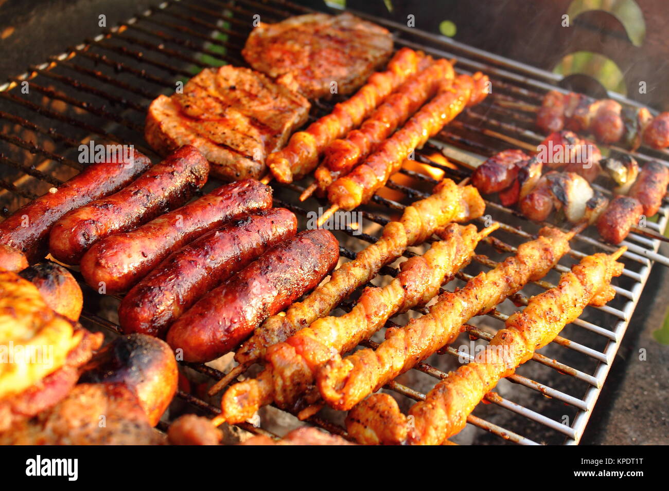 grilling typical german Stock Photo - Alamy