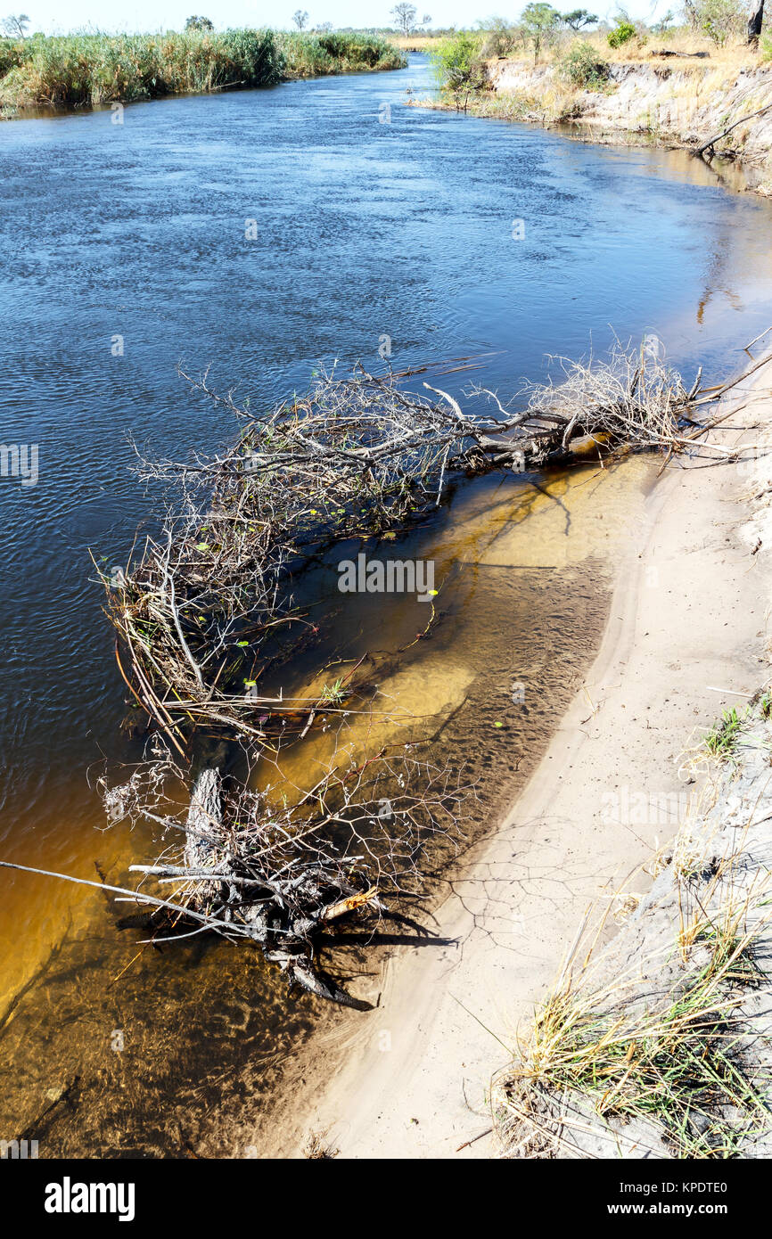 African landscape with river Stock Photo - Alamy