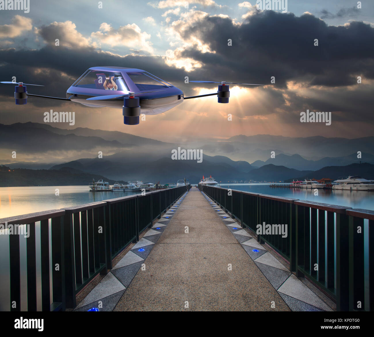 most advanced four-axis manned vehicles powered by elec Stock Photo - Alamy