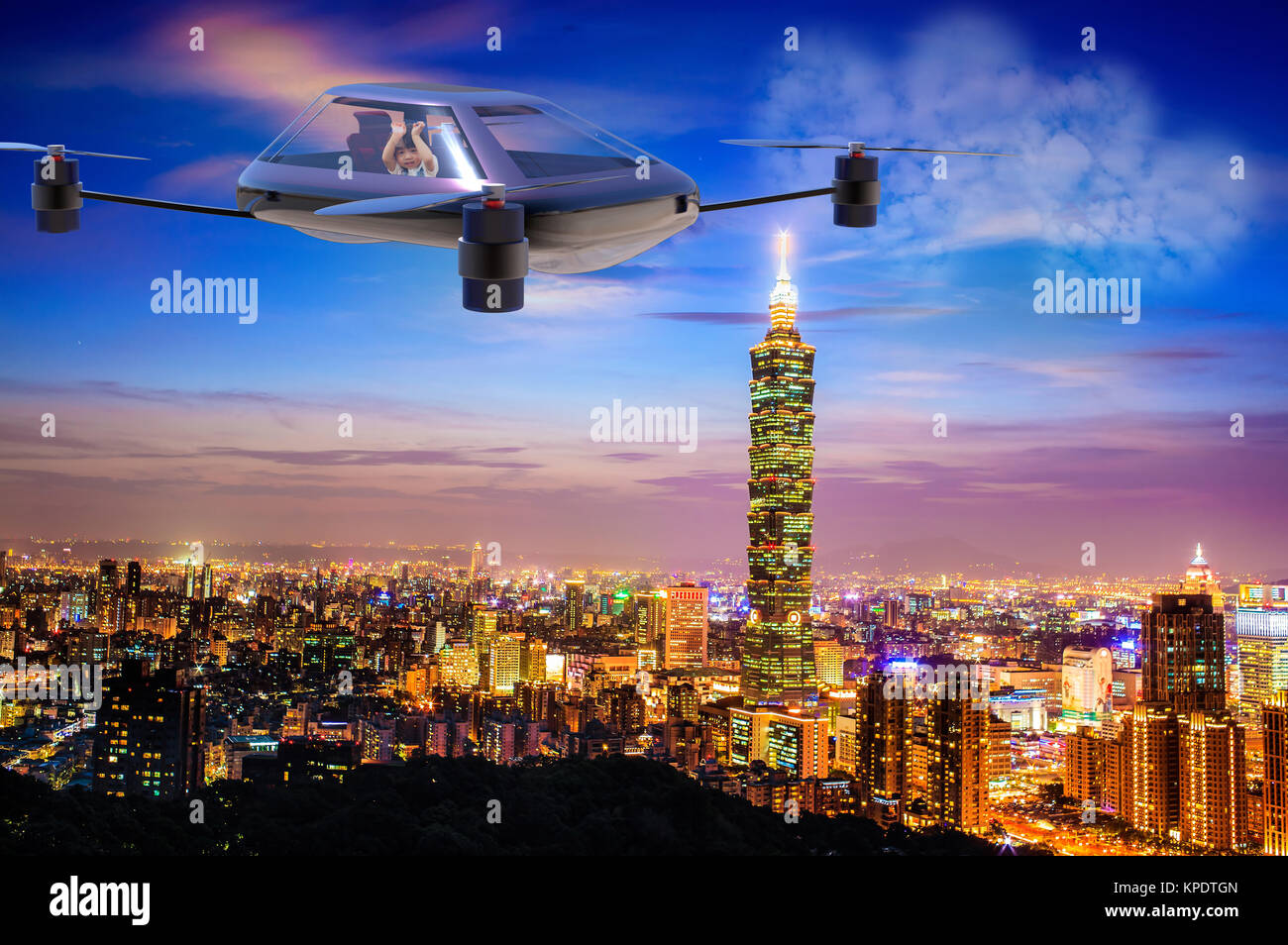 most advanced four-axis manned vehicles powered by elec Stock Photo - Alamy
