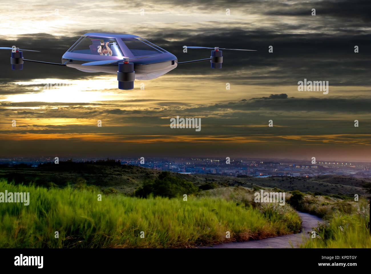 most advanced four-axis manned vehicles powered by elec Stock Photo - Alamy