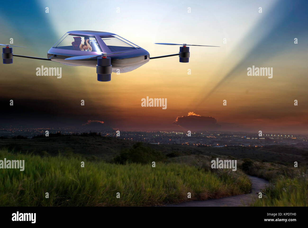 most advanced four-axis manned vehicles powered by elec Stock Photo - Alamy